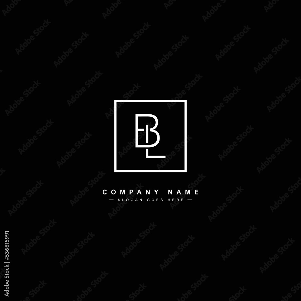 Vector Template for Initial Letter BL Logo - Elegant Monogram Logo for ...