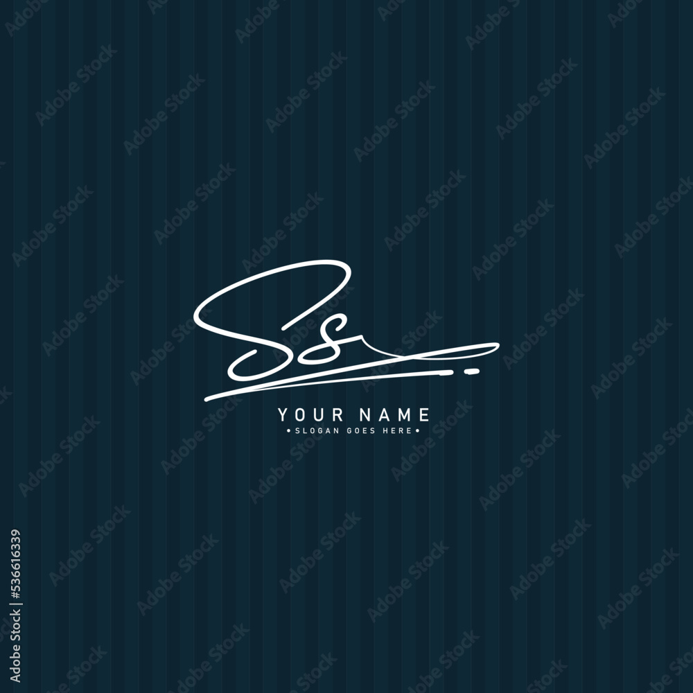 Handwritten Signature logo for Initial Letter SS - Vector Logo Template ...