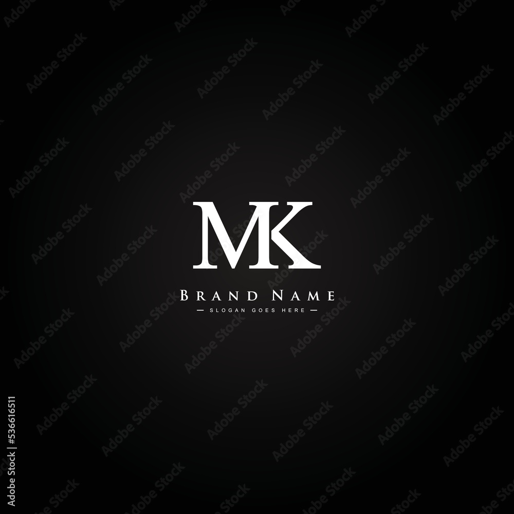 Vector Template for Initial Letter MK Logo - Elegant Monogram Logo for Alphabet M and K Stock ...