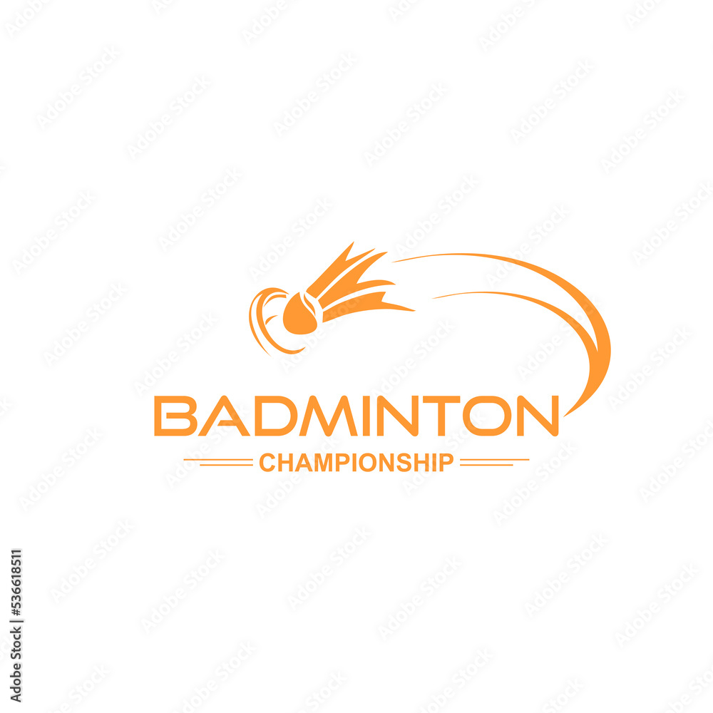 badminton flat vector logo for your brand or tournament simple and ...