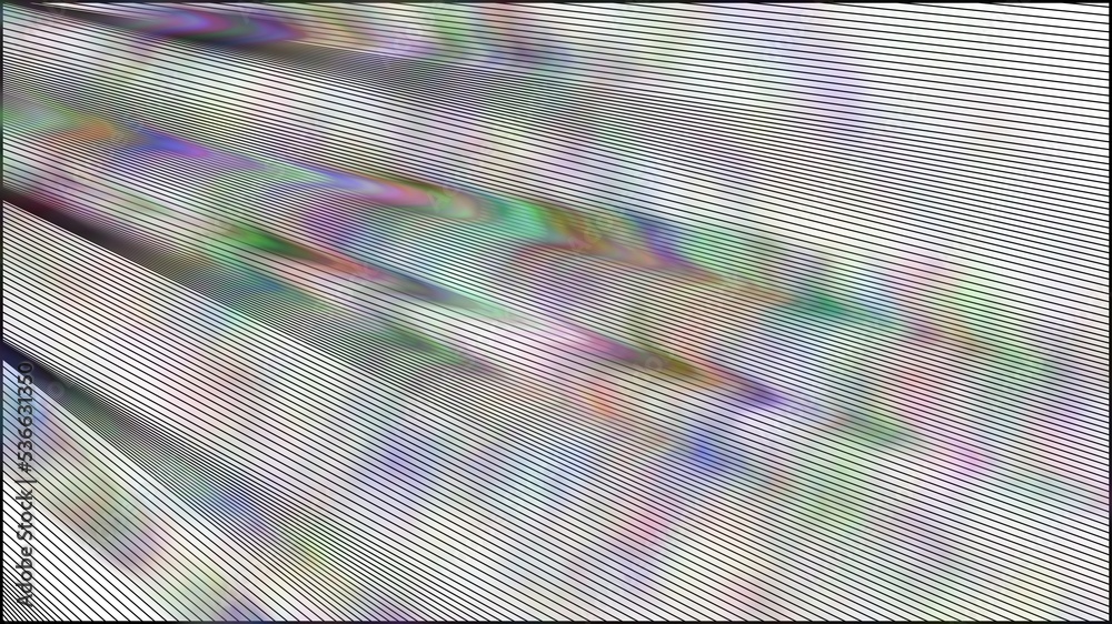 Abstract illustration featuring a swath of diagonal black lines with a ...