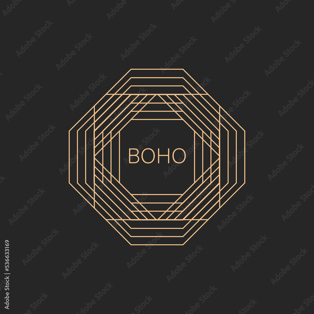 Logo in a modern style. Vector linear icon. Boho characters - moon logo ...