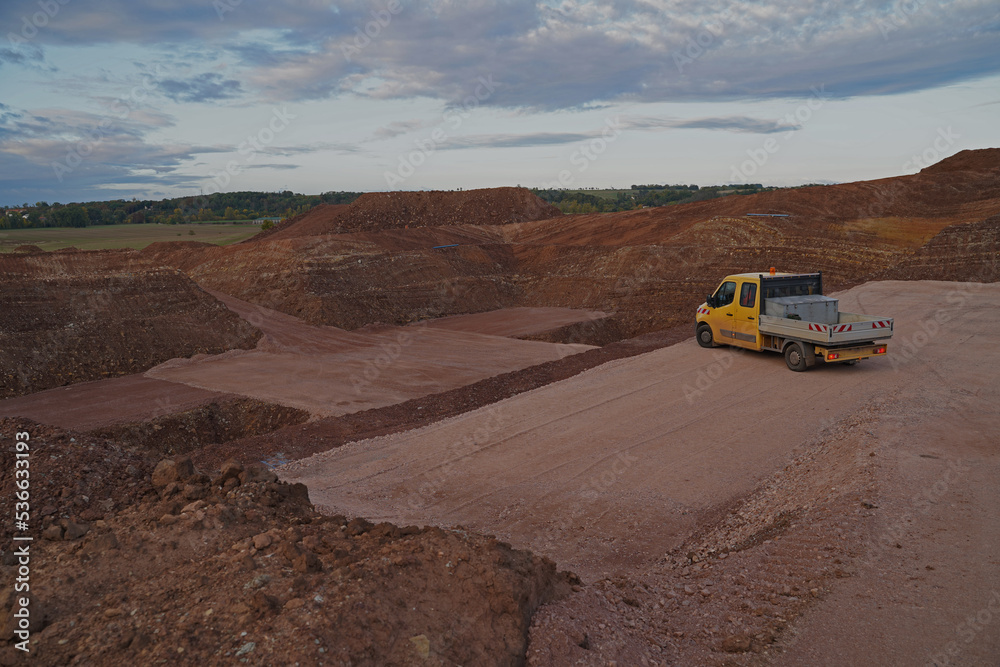 Excavation pit for the construction of the abutments for a bridge for ...