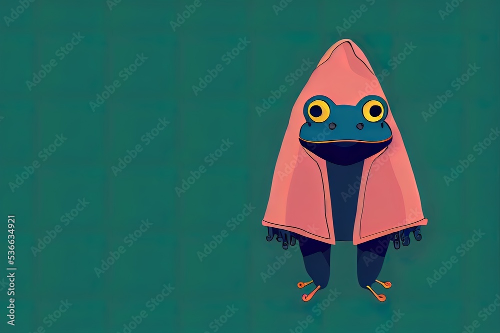A Hipster Frog, isolated 2d illustration. Young arrogant toad in a ...