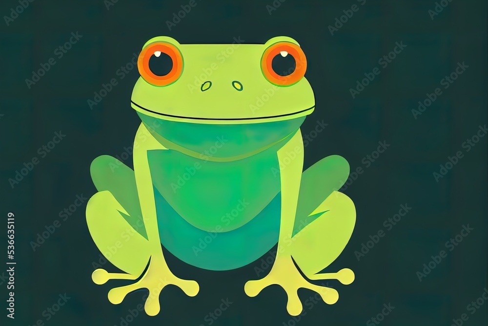 A Frog in a Coat, isolated 2d illustration. Calm anthropomorphic ...