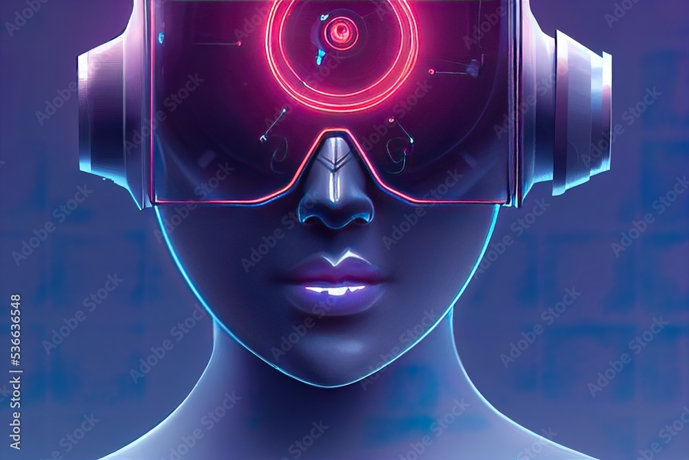 Cyberpunk Anthropomorphic Robot Woman Face Mechanism 3D Concept Art ...