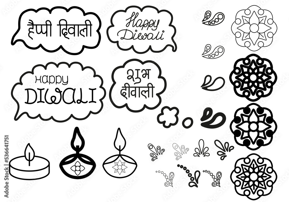 Diwali design elements for social media, card, banner, poster isolated ...