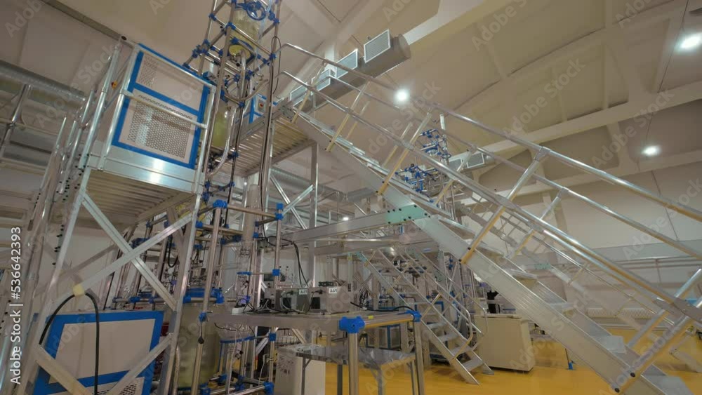 Complex equipment used at the medication manufacturing plant ...