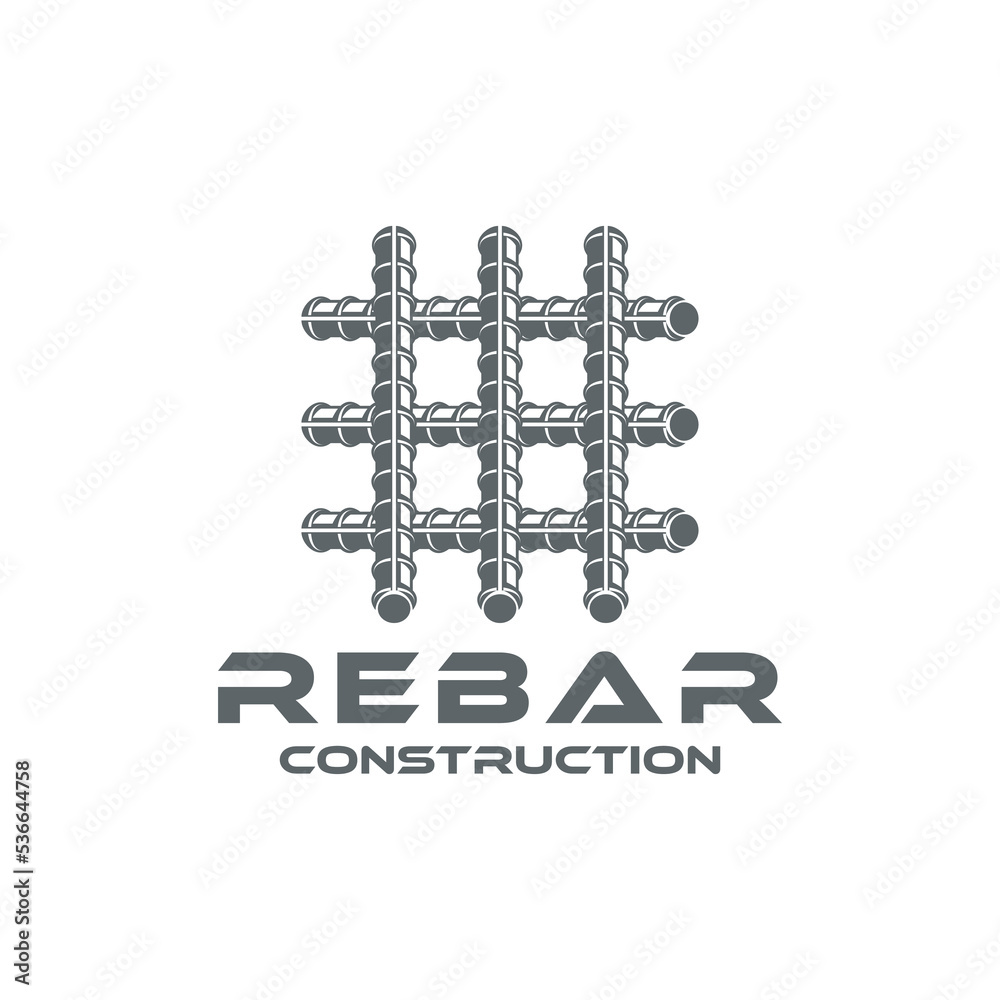rebar concrete construction logo design vector for business real estate ...
