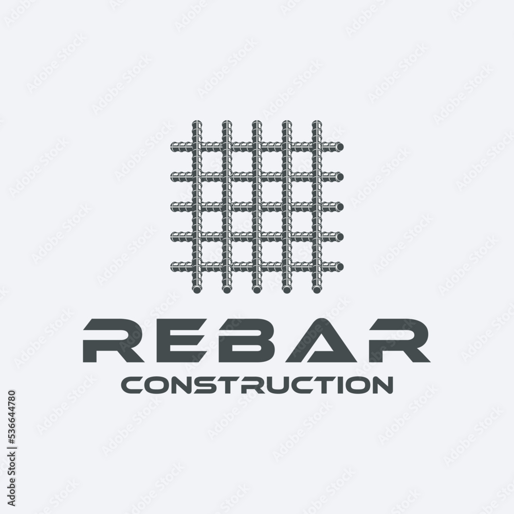 rebar concrete construction logo design vector for business real estate ...