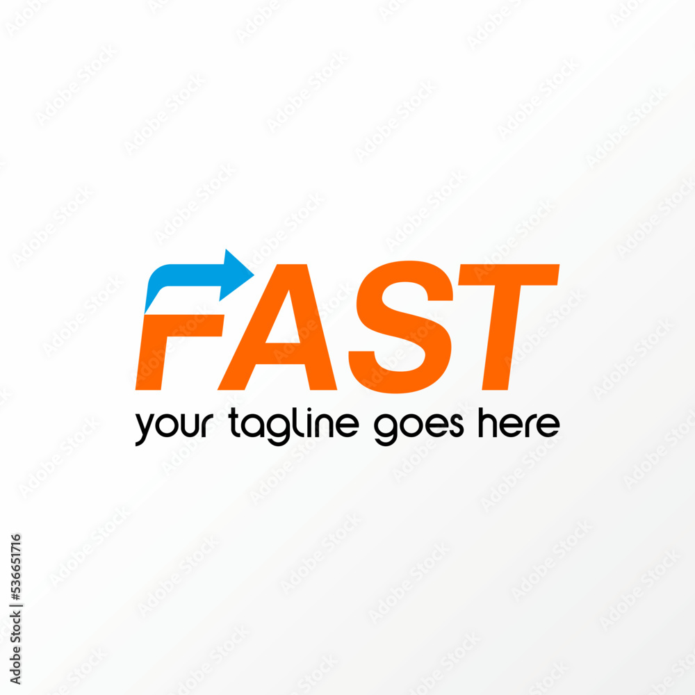 Vetor de Simple and unique letter or word fast sport font with arrow ...