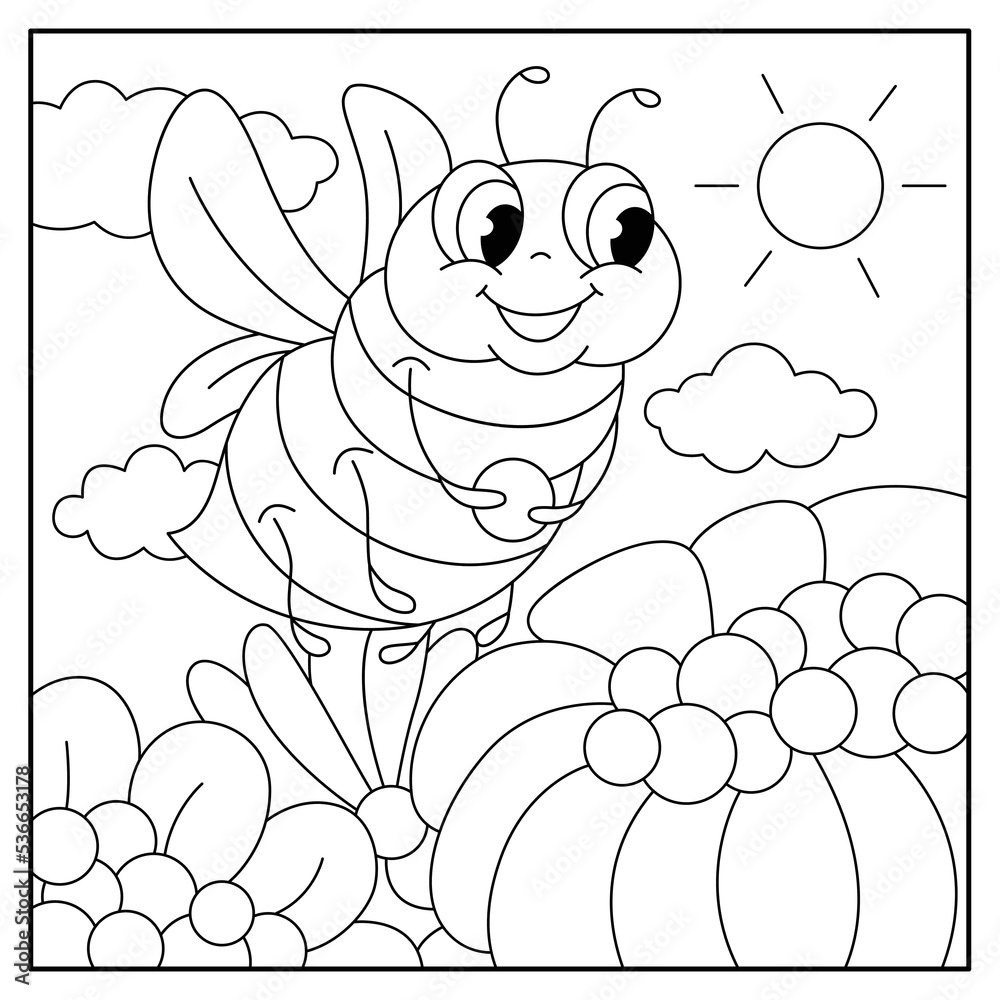 Cute animal coloring pages for kids Stock Vector | Adobe Stock