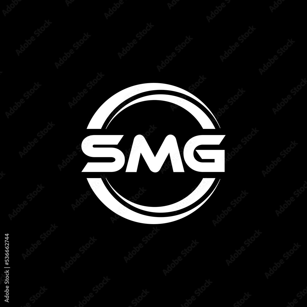SMG letter logo design with black background in illustrator, vector ...