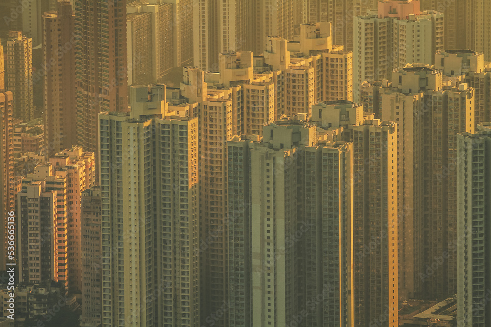 Skyline Kowloon from Kowloon Viewing Point in sunset 2 July 2011 ...