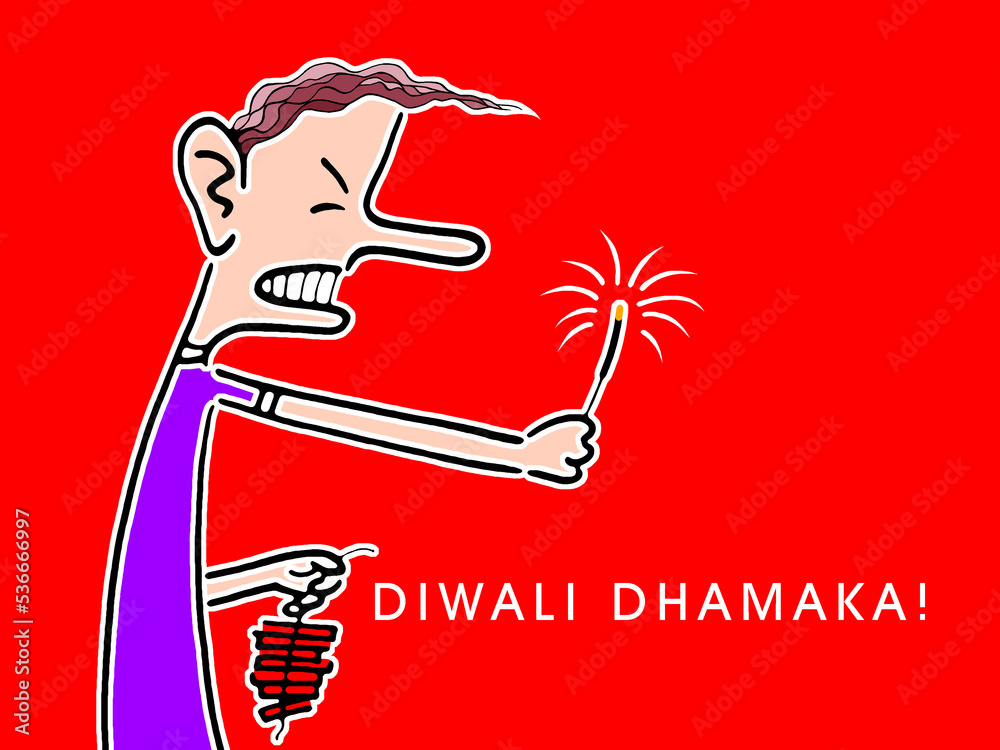 Festival of Lights - Diwali Dhamaka graphic design Stock Illustration ...