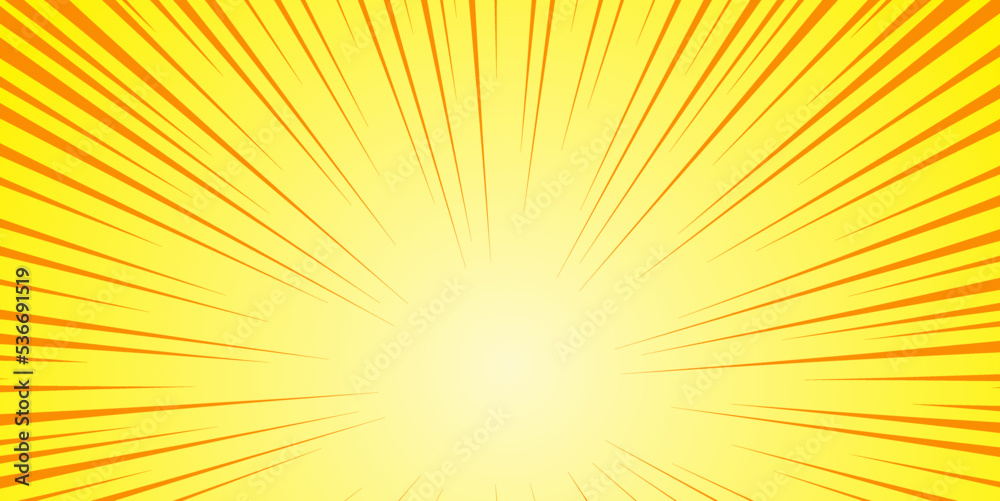 Yellow Manga anime action frame lines with halftones. Pop art retro ...