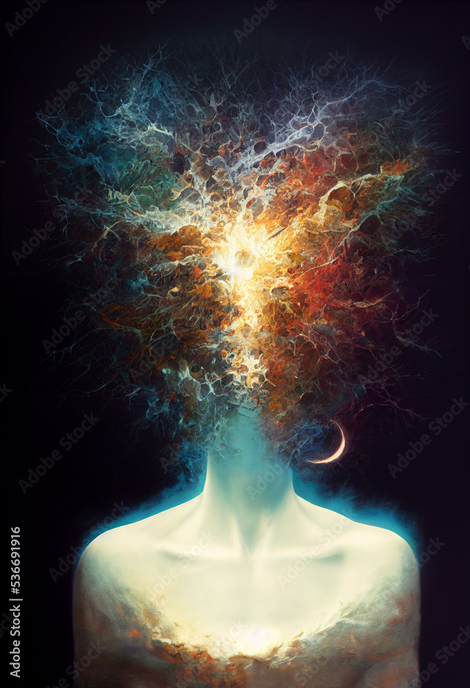 Concept art illustration of spiritual awakening Stock Illustration ...