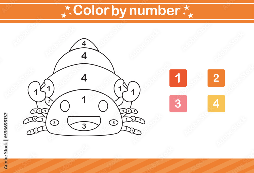 color by number of cute animal.Educational game suitable for kids and ...