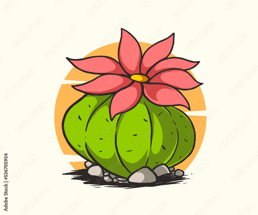cartoon cactus vector and illustration, hand drawn style. Stock Vector ...