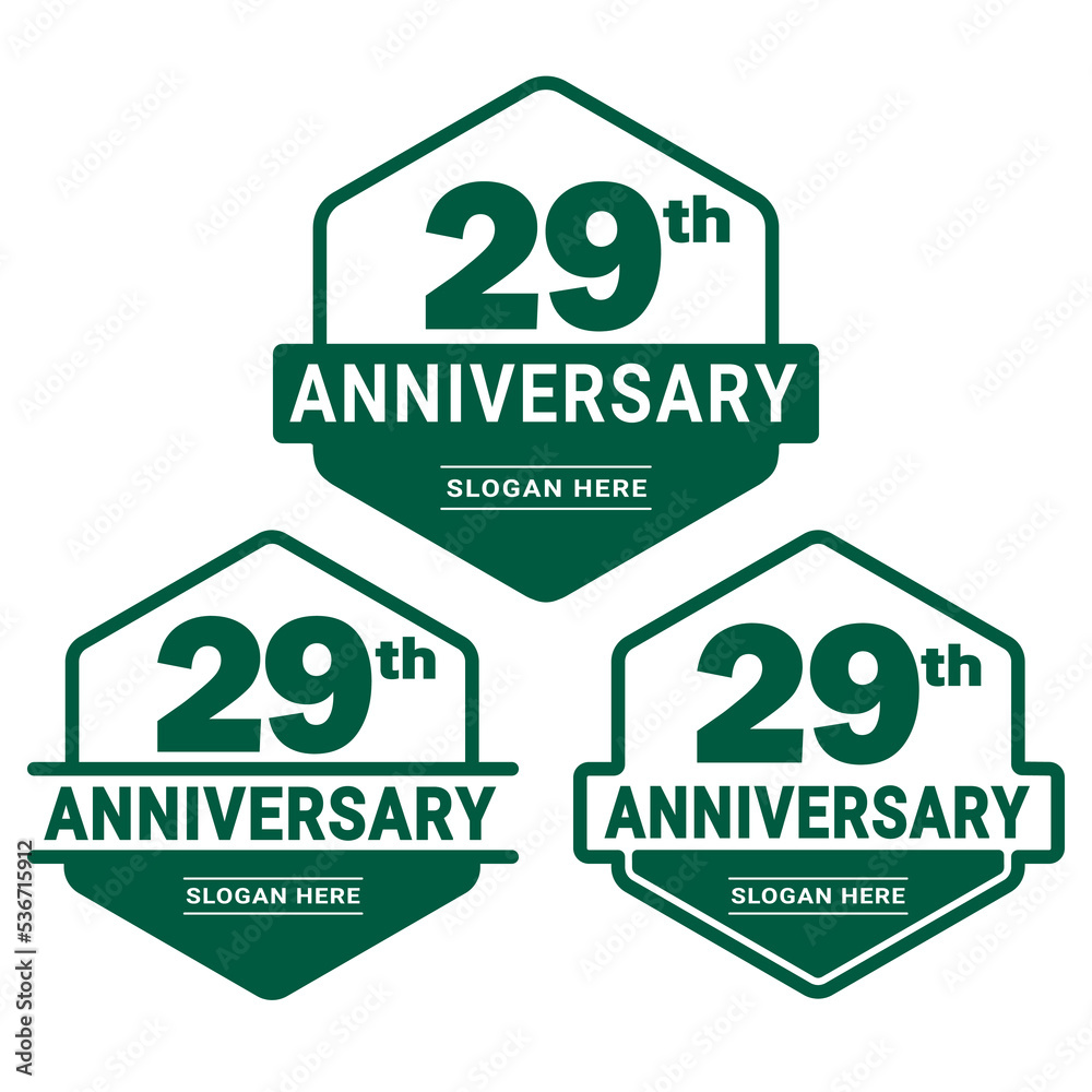 Set of 29 years Anniversary logotype design. 29th birthday celebration ...