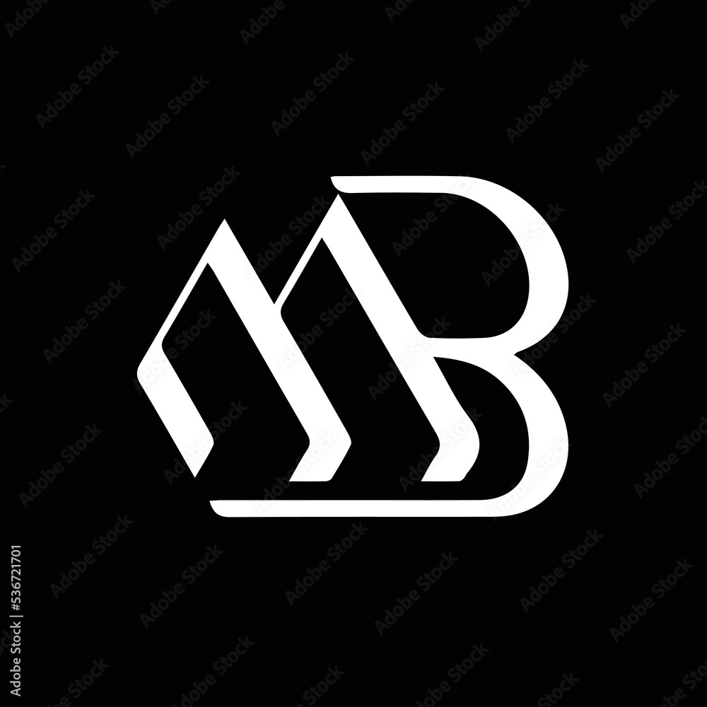 Vetor de MB MB Logo Design, Creative Minimal Letter MB MB Monogram do ...