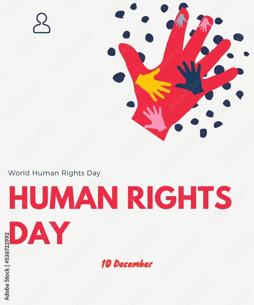 Ilustração do Stock: Human rights day illustration with raised hand ...