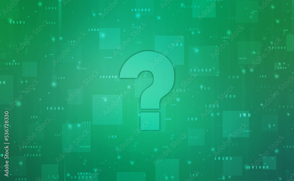 2d illustration question mark,Cyber Technology Background,Concept of ...