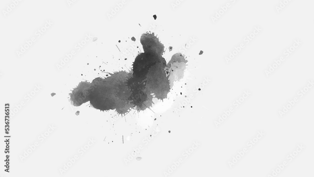 Ink Drops ink slow motion transition reveal on White Background. Ink ...