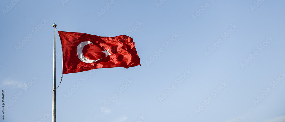 The flag of Turkey the symbol of the Turkish Republic of independence ...