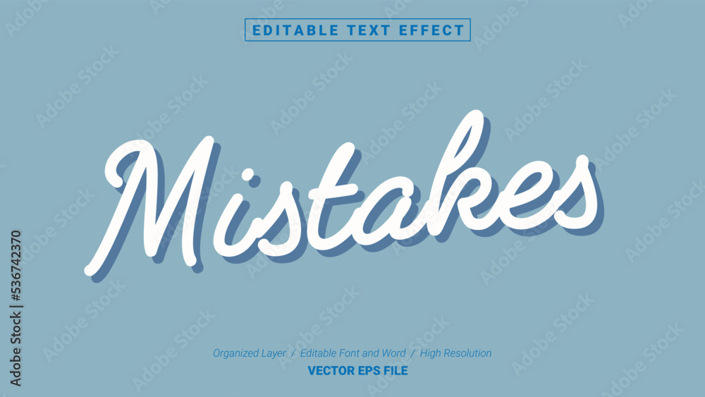 Editable Mistake Font Design. Alphabet Typography Template Text Effect ...