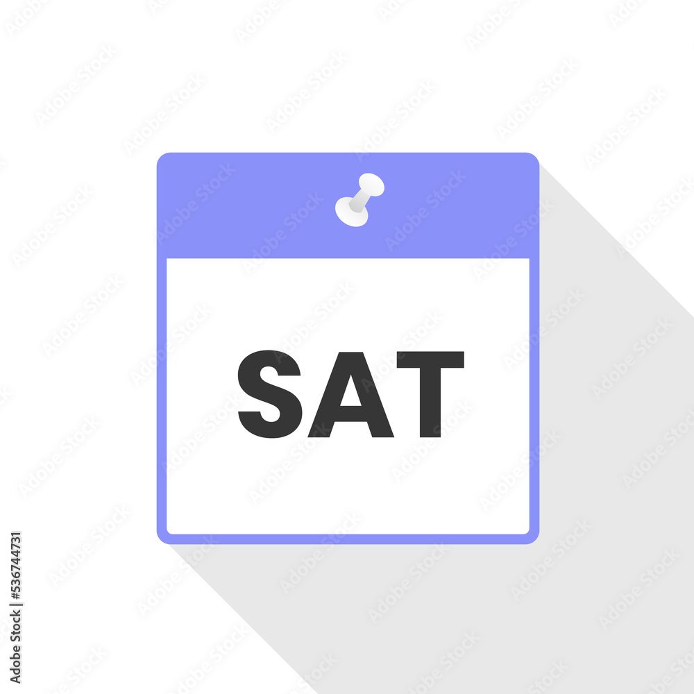 Saturday calendar icon to do list, day of the week schedule work sign ...