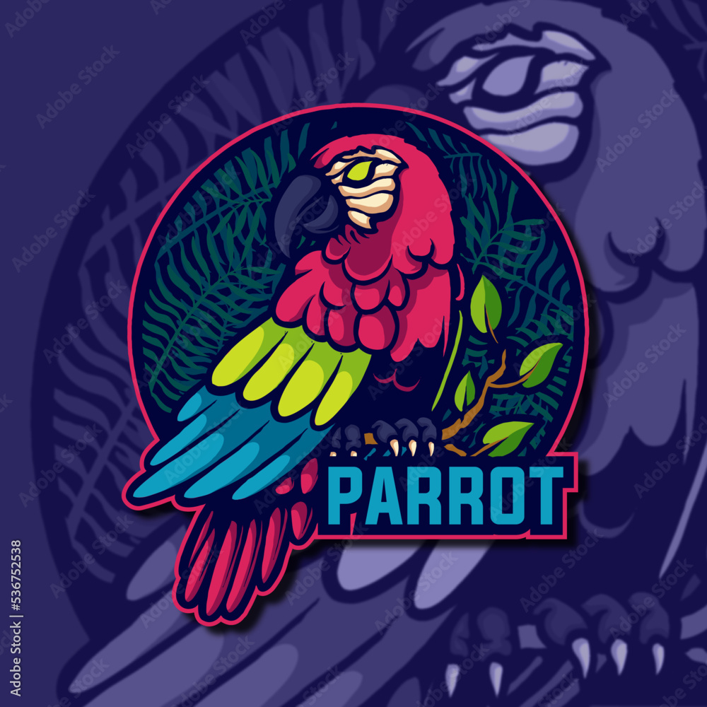 the parrot mascot logo Stock Vector | Adobe Stock
