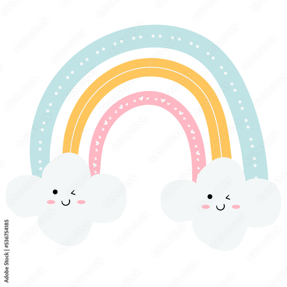 Cute rainbow illustration, kids wallpaper or sticker Stock Vector ...