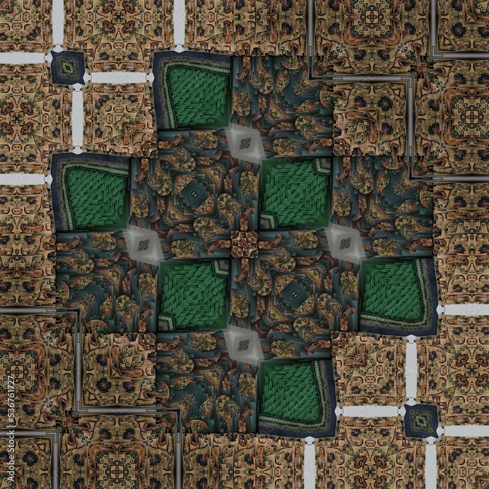 Mystical pattern design for the background. 3d illustration art for ...