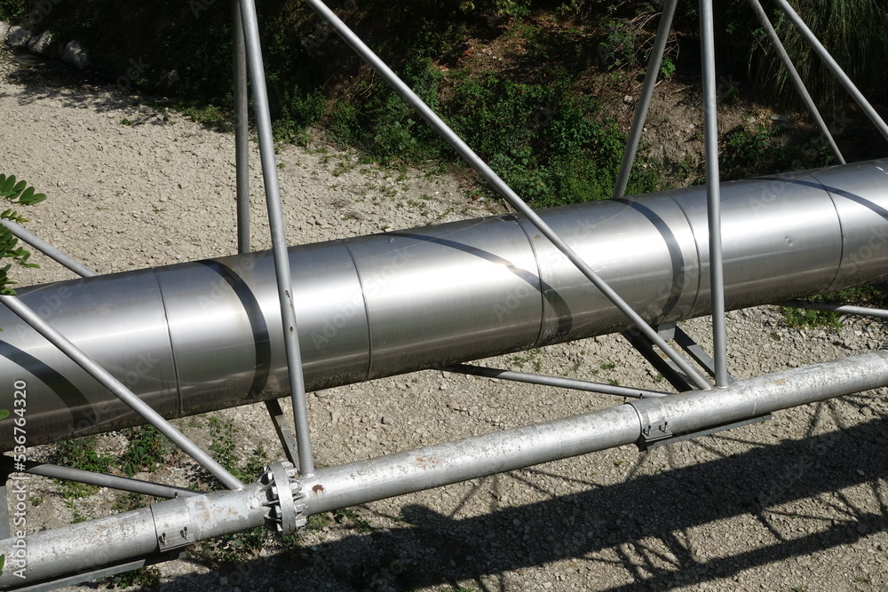 Russian gas cost concept: Steel piping for gas transportation. Nord ...