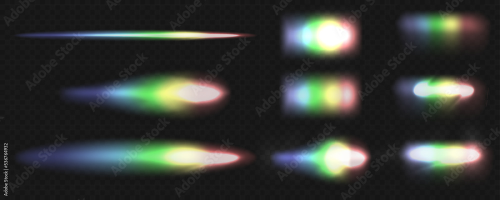 Rainbow crystal light leak flare reflection. Colorful optical rainbow ...