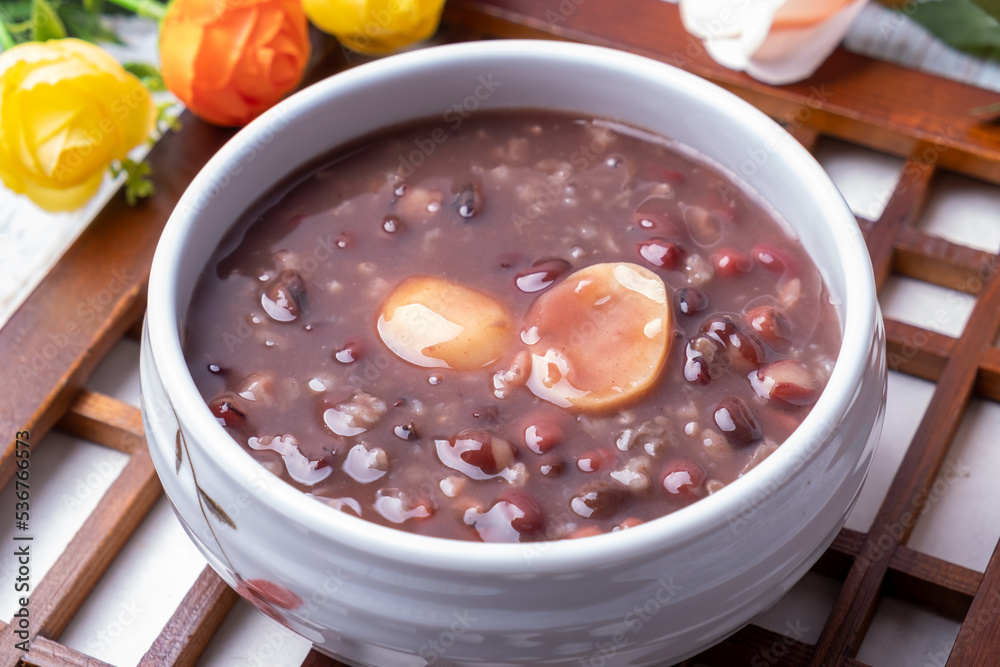 Korean traditional food Red Bean Porridge - Patjuk Stock Photo | Adobe ...