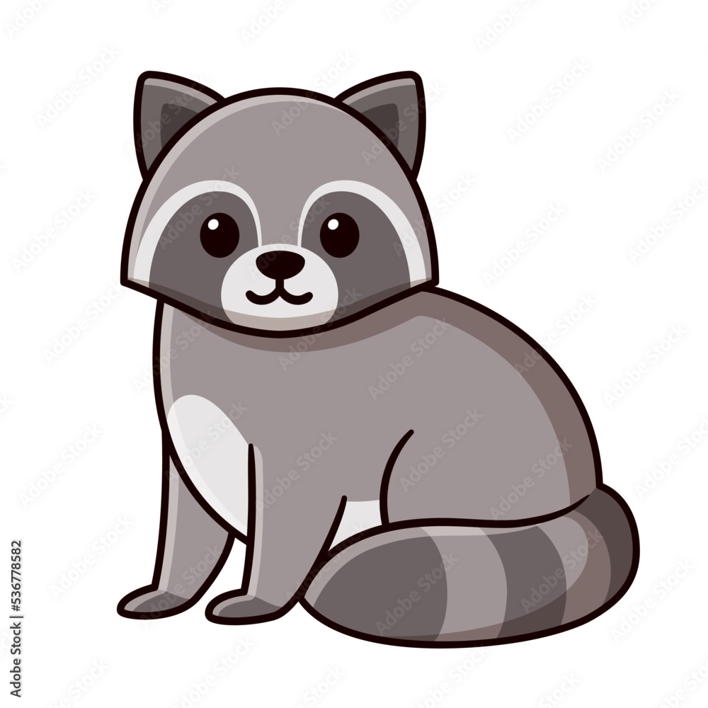 Cute cartoon raccoon illustration Stock Vector | Adobe Stock