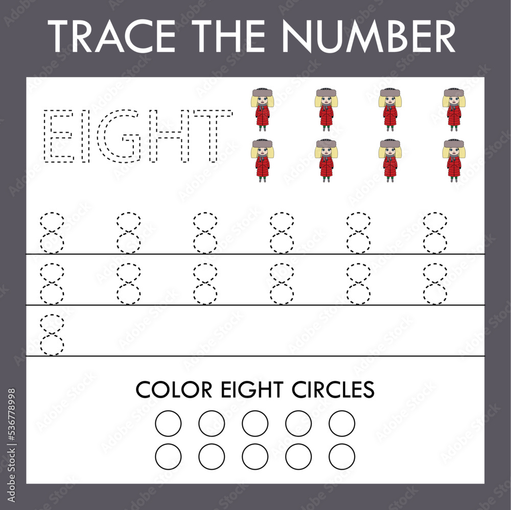 A game of tracing the outlines of the number eight with dolls ...