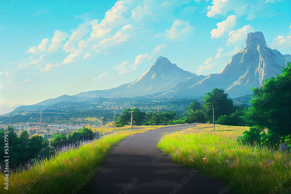 Anime Art Style Nature Environment Concept Art Illustration Background ...