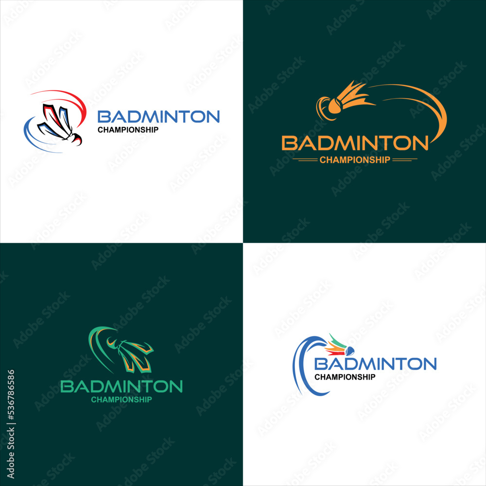 bundle of badminton vector logo for download simple and elegant design ...