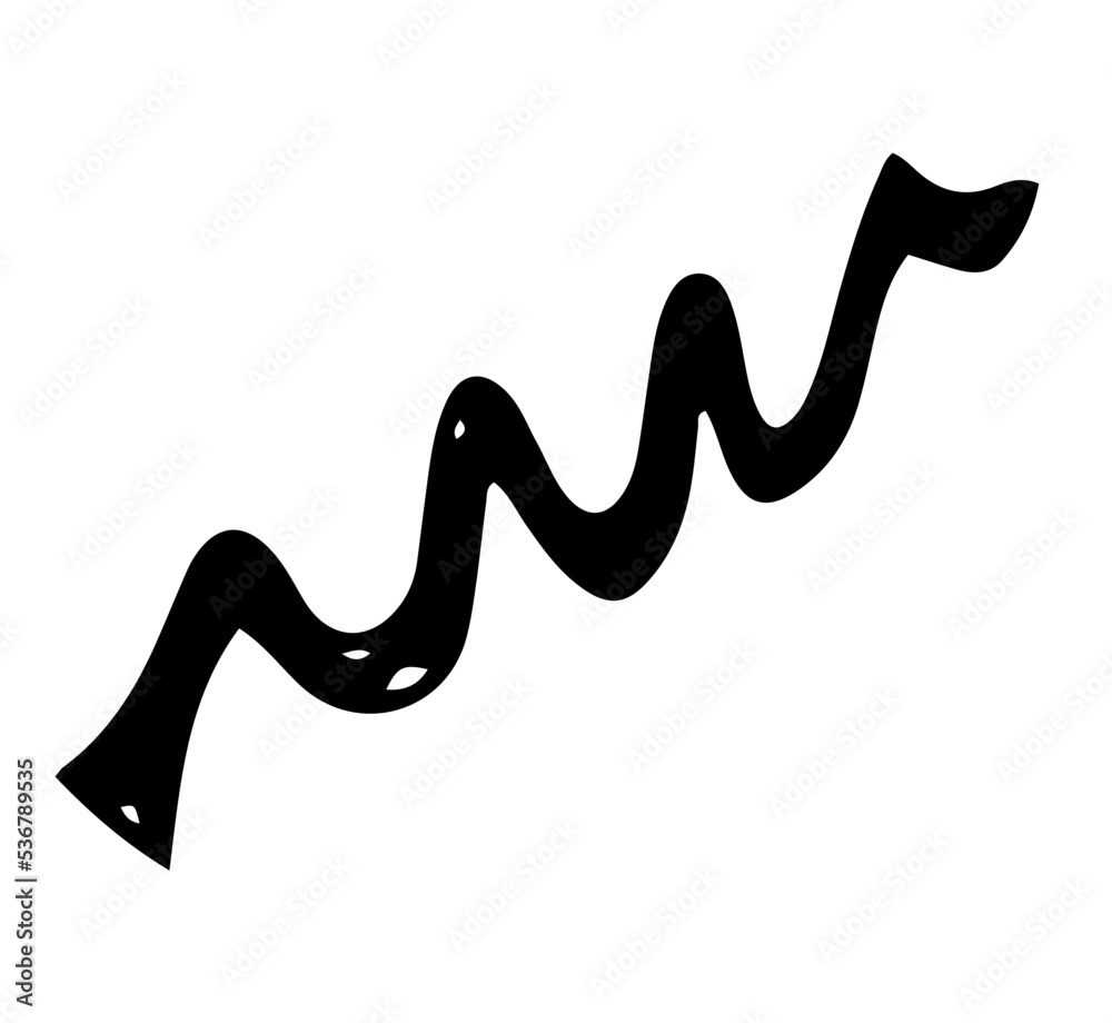 Convolution, a curved line. Black and white sketch, logo, clipart, icon ...