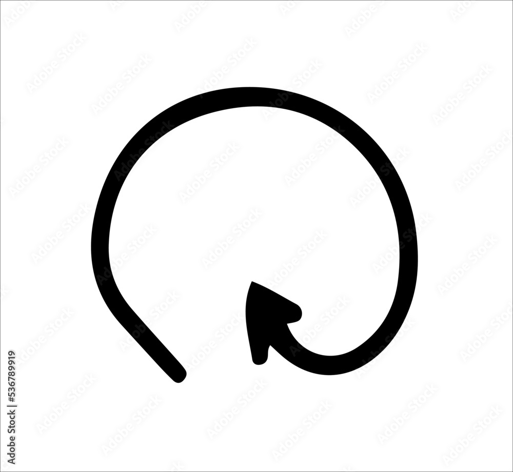 Rounded arrow icon. Logo, clipart, sketch, icon, template. Vector image ...