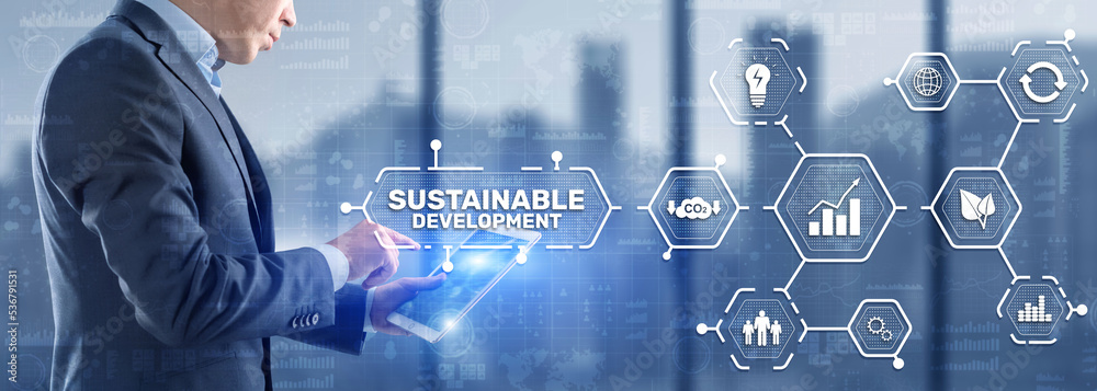 SDGs. Sustainable development goals. Environmental technology concept ...