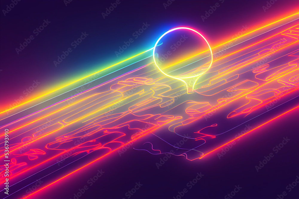 Neon Light Effect Concept Art Background Image Stock Illustration ...