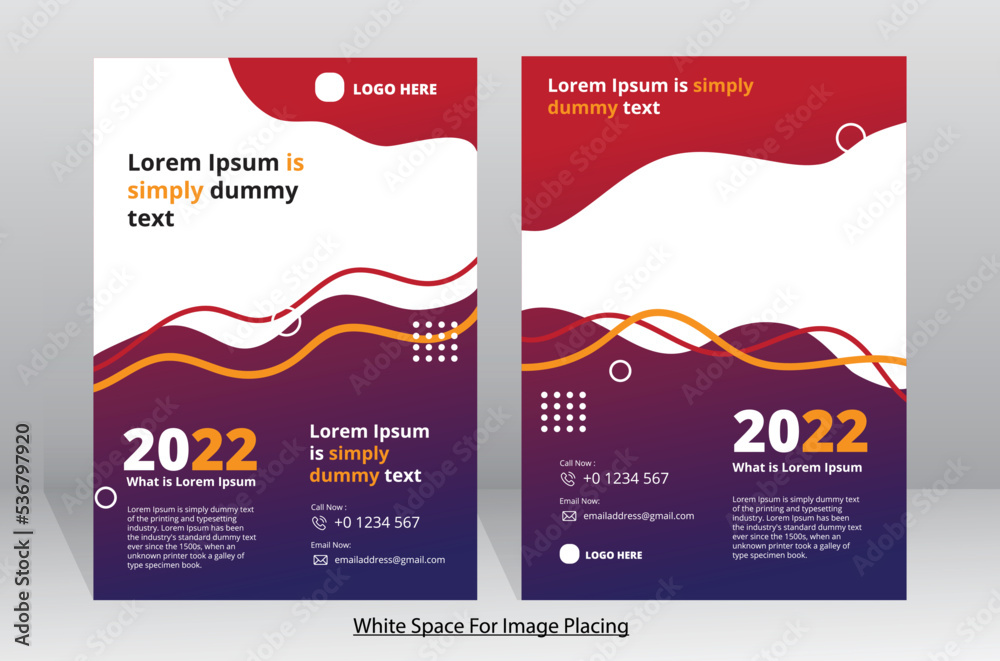 Red gradient color A4 size banner template for promotion of products or ...