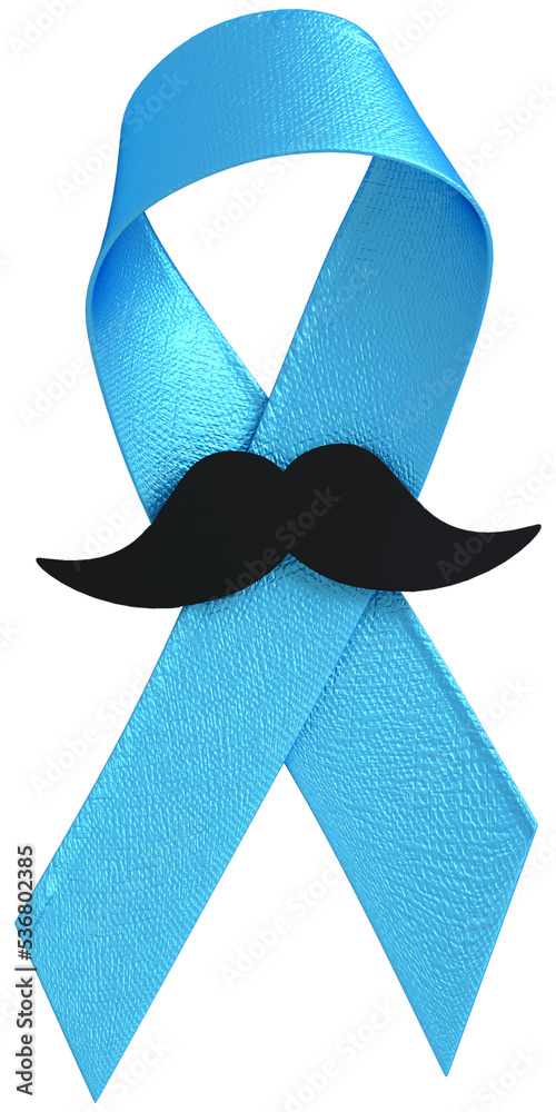 Blue ribbon with moustache isolated object and transparent background ...
