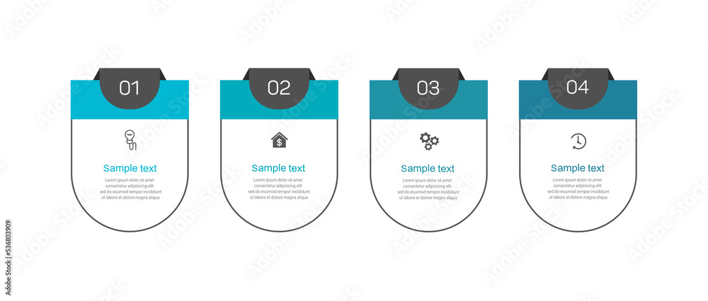 Infographic template with 4 options, workflow, process chart. Can be ...