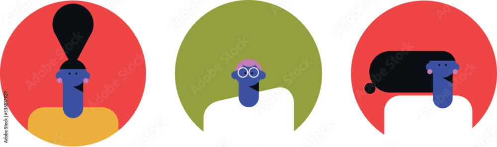 Set Profile icon women. People set avatars. Icons for games, online ...