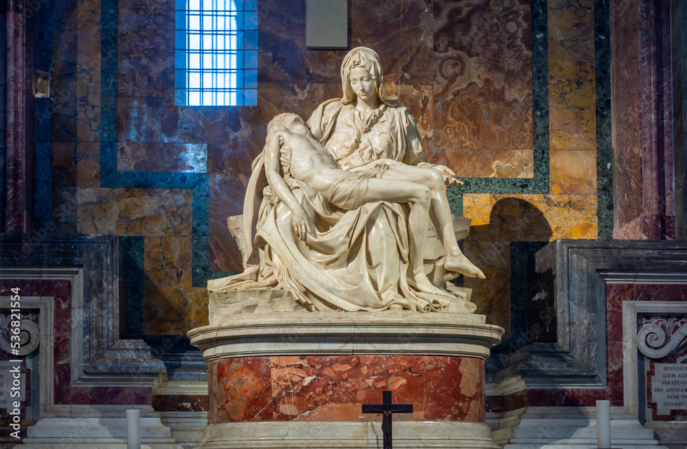 Pieta (Mother Mary and Jesus Christ) sculpture in St. Peter's basilica ...
